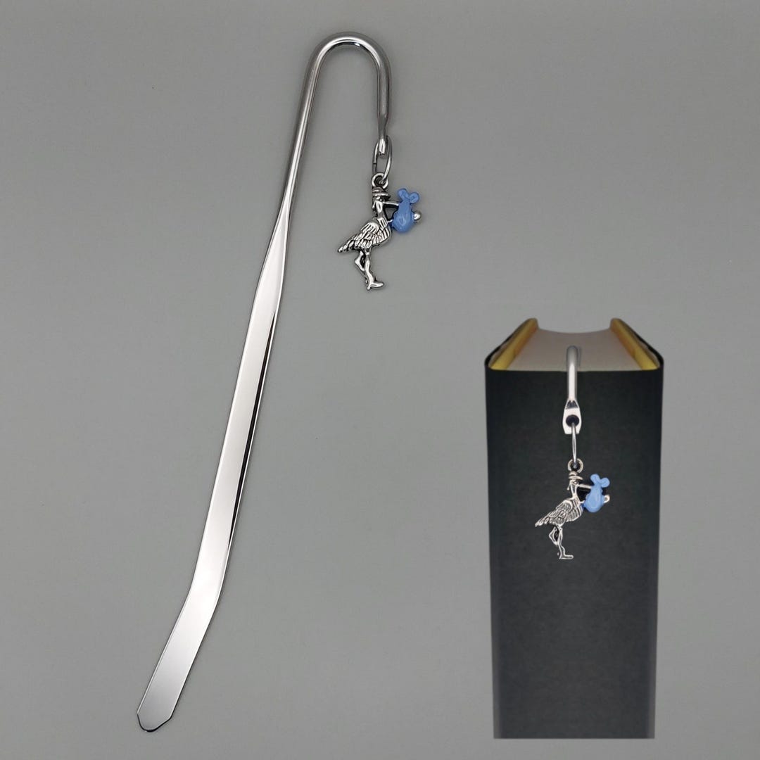 Baby Boy, Baby Shower Gift, Blue Stork Bookmark, Mum to Be ...