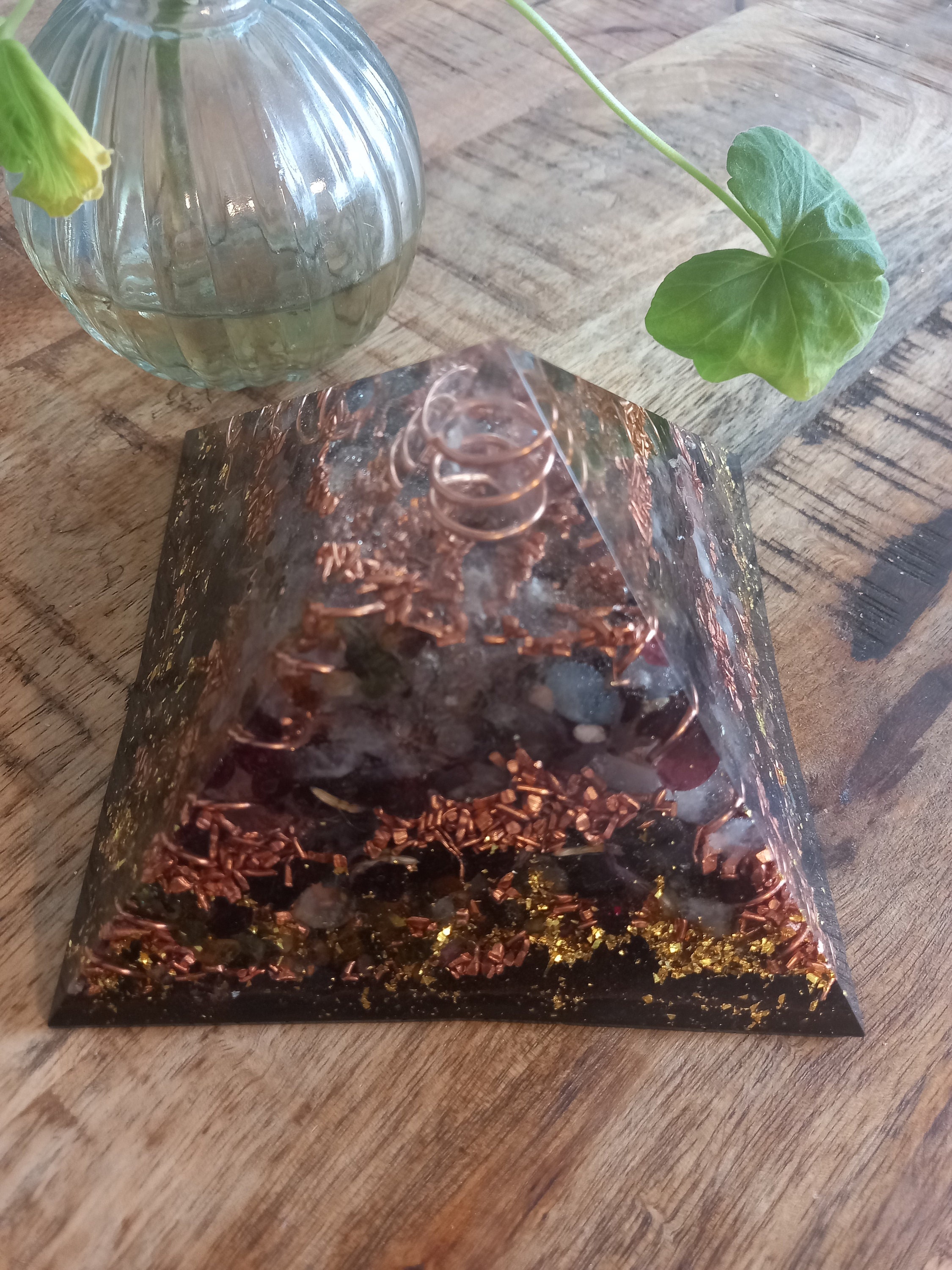 Copper Wrapped Quartz Tip Giza Pyramid Loaded With Crystals, Copper ...