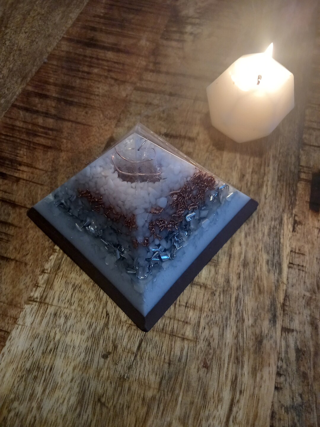 WINTER STILLNESS, A White Jade, Copper and Aluminum Shaving, Copper ...