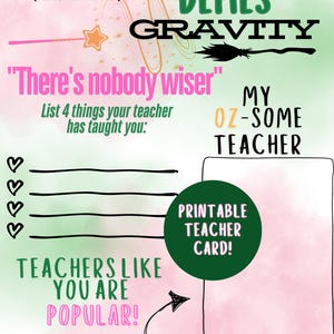 Wicked Teacher Appreciation Card - Etsy