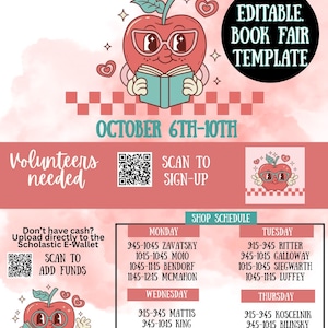 Fall Themed Book Fair for PTA/PTO, Literacy Night, Book Fair, EDITABLE ...