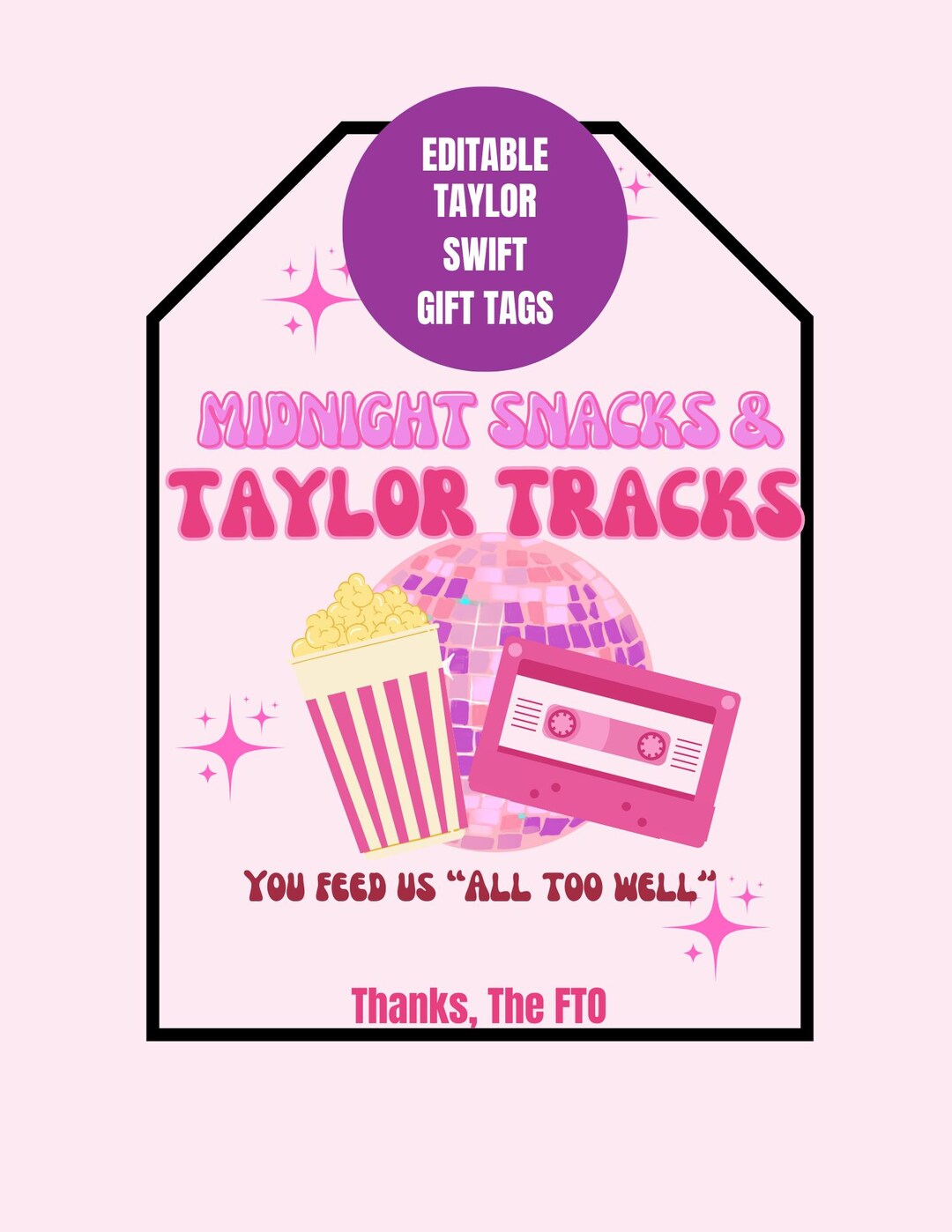 Taylor Swift Birthday, Favor, Gift, Teacher Staff Appreciation Tags ...