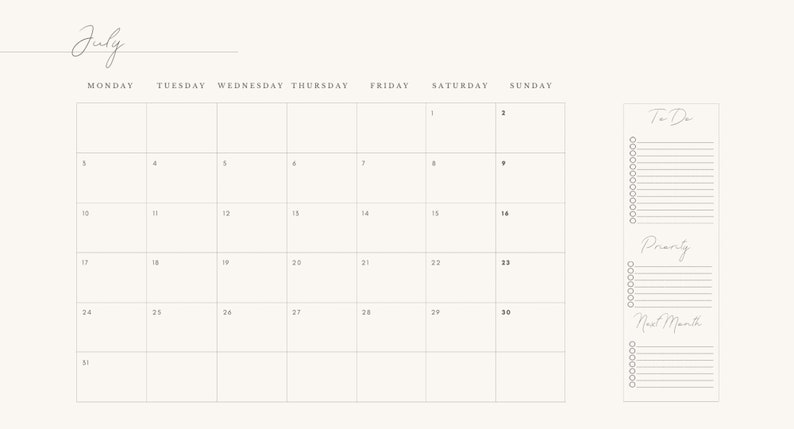 2023 Calendar Printable Desk Calendar - Etsy