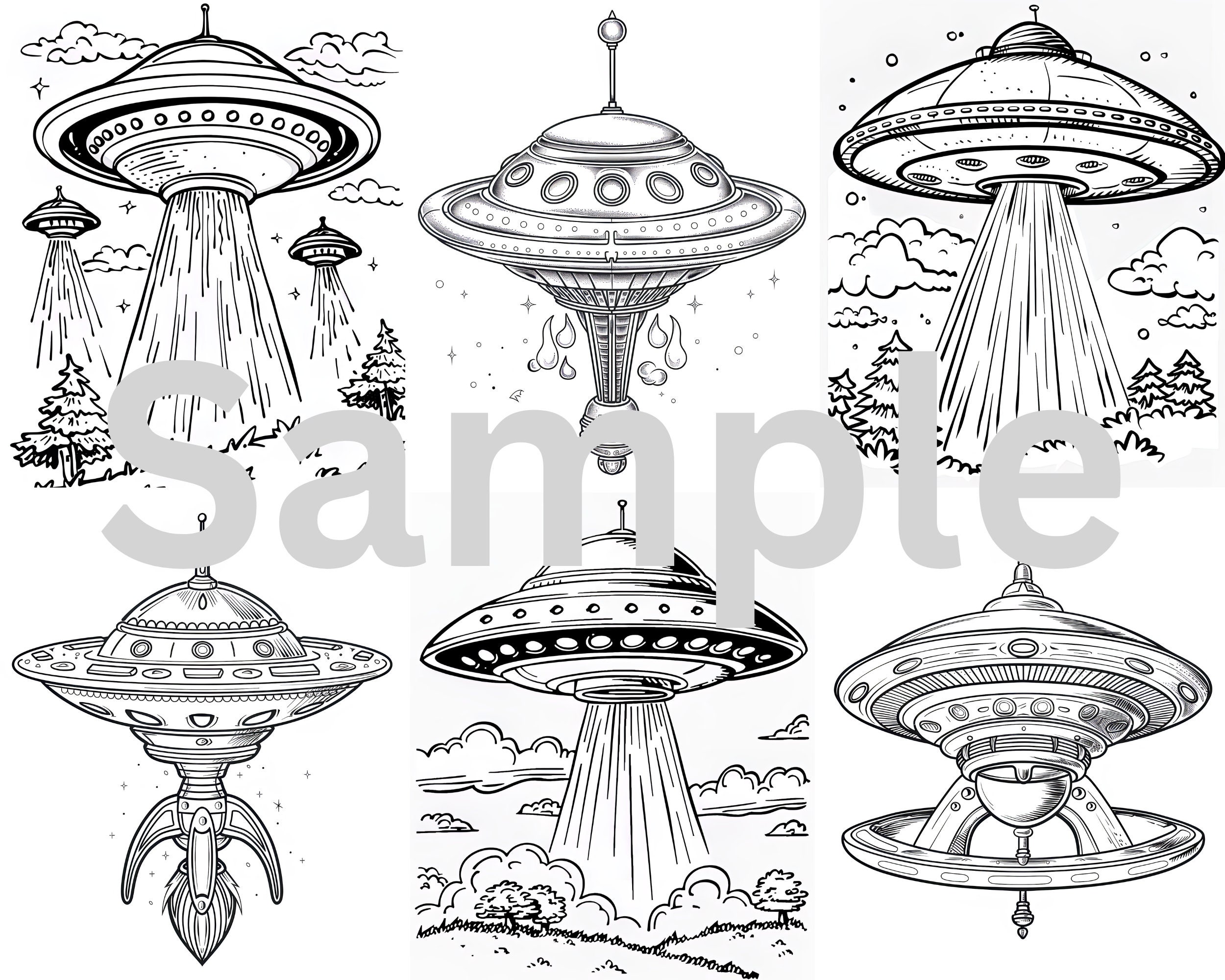 40 UFO Coloring Pages | Ufo Printable | Ufo Activities | Printable ...