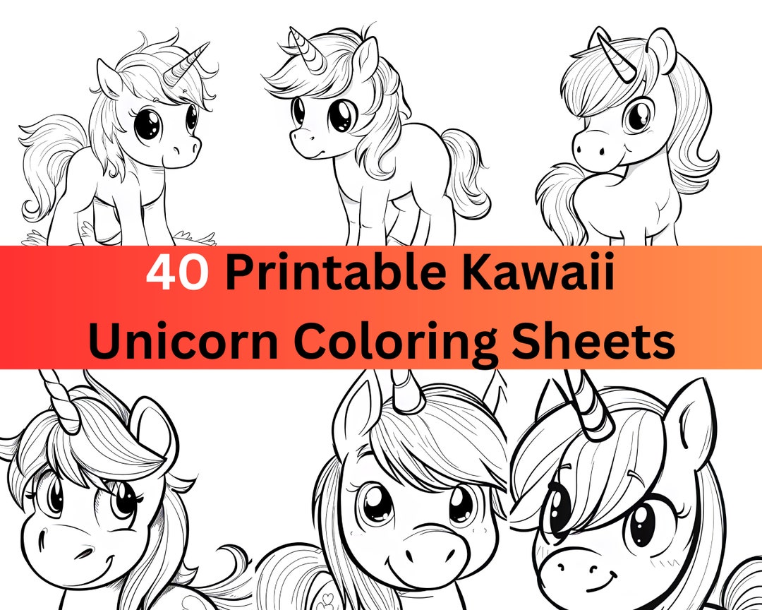 40 Kawaii Unicorn Coloring Pages | Unicorn Printable | Unicorn ...