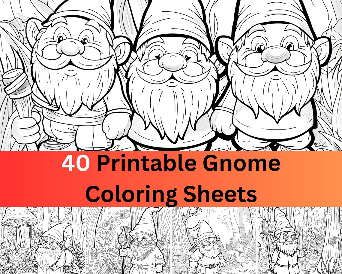 40 Gnome Coloring Pages | Gnome Printable | Gnome Activities ...