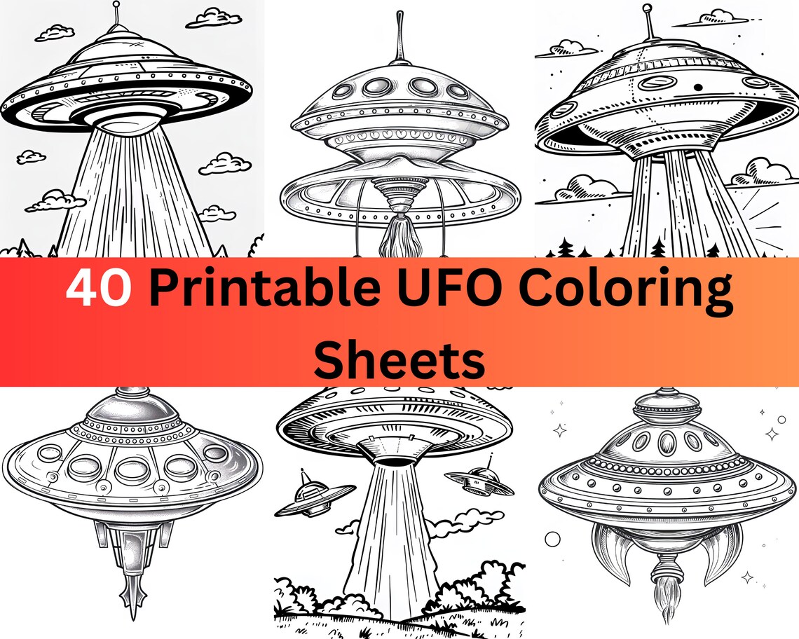 40 UFO Coloring Pages | Ufo Printable | Ufo Activities | Printable ...