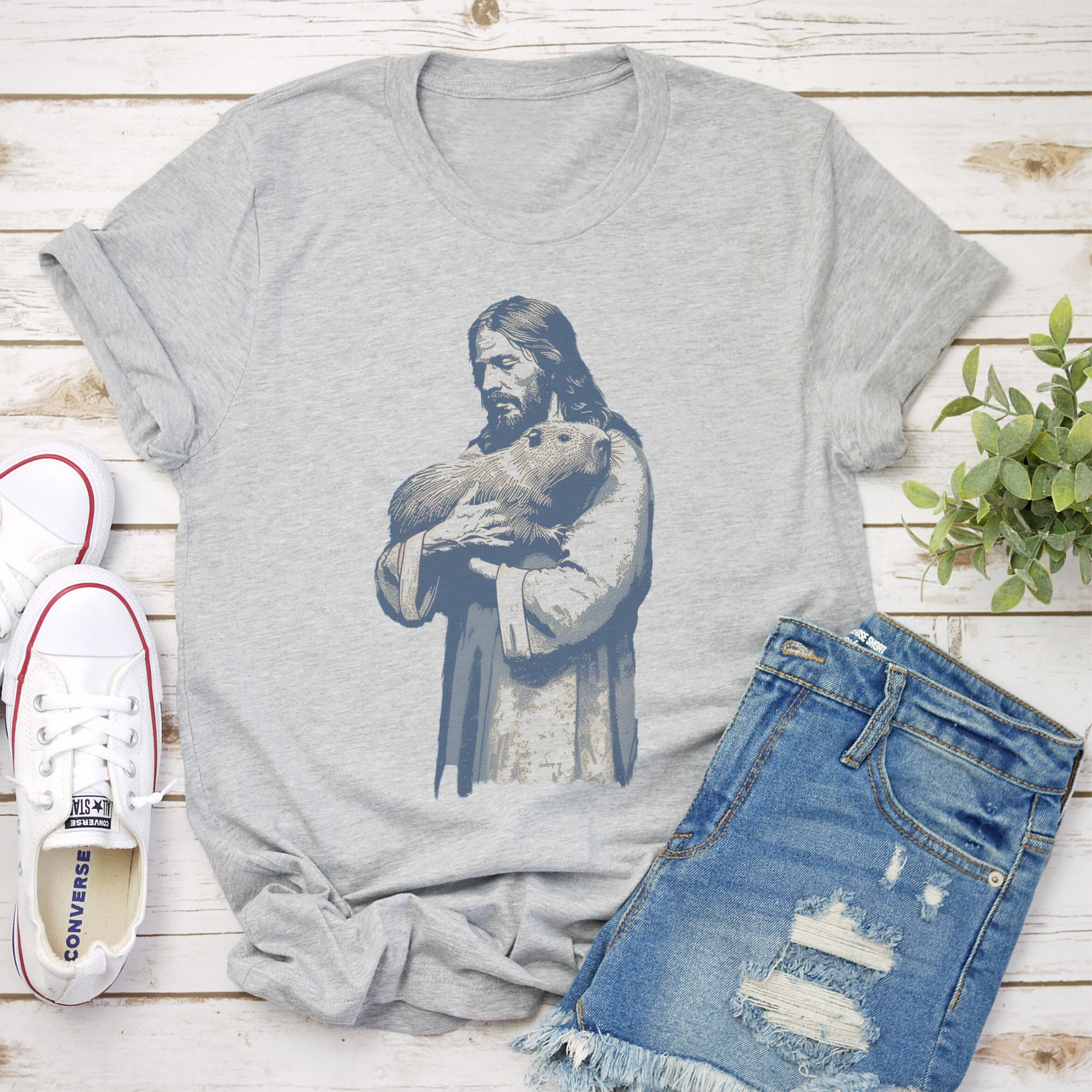 Funny Capybara Jesus Shirt, Vintage Capybara Cool Tee, Capybara Retro T ...