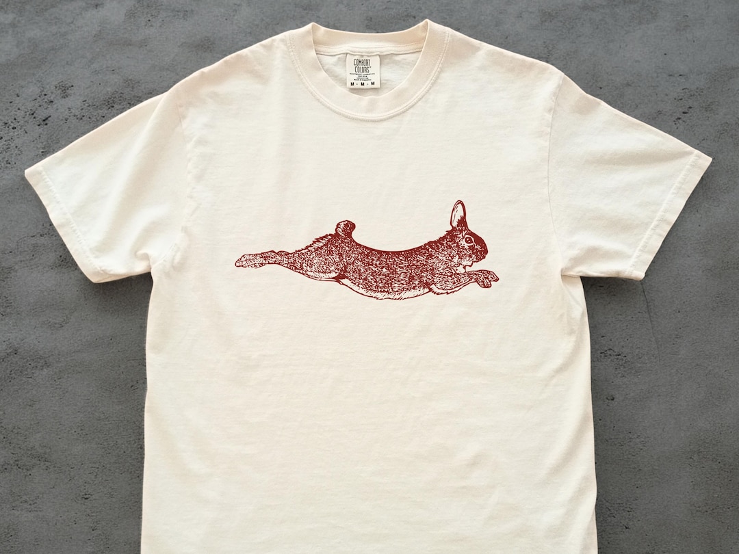 Minimalist Rabbit T-shirt With Vintage Leaping Hare – Eastern ...