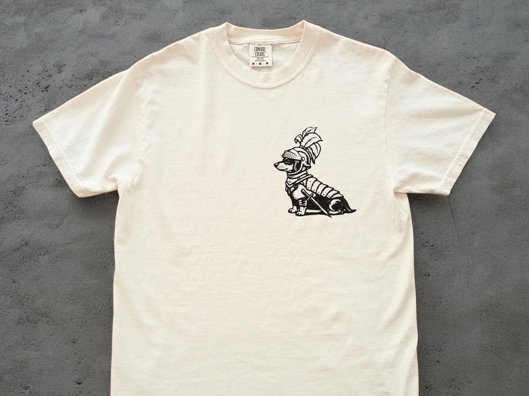 Dachshund Knight T-shirt – Funny Medieval Doxie in Armor Tee, Weenie ...