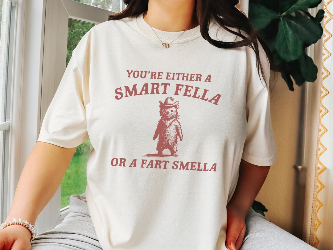 Are You A Smart Fella or Fart Smella? • Retro Cartoon T Shirt • Weird T ...