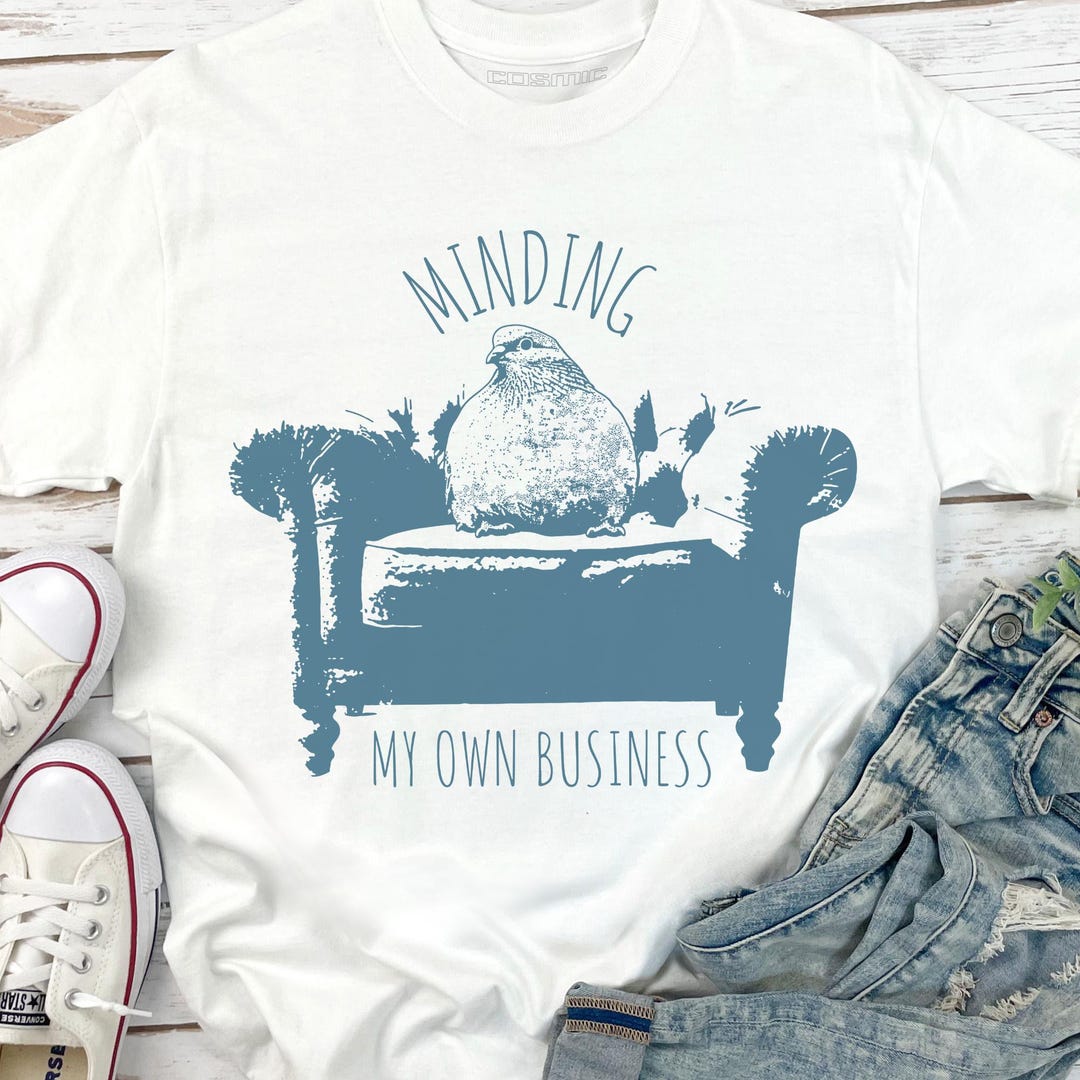 Vintage Pigeon Shirt Minding My Own Business Relaxed Pigeon on Couch ...