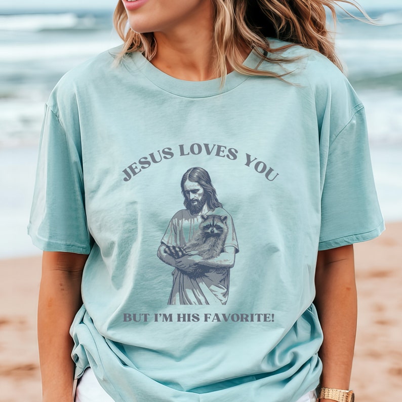 Raccoon Jesus Loves You Shirt, Vintage Raccoon Funny Tee, Raccoon Retro ...