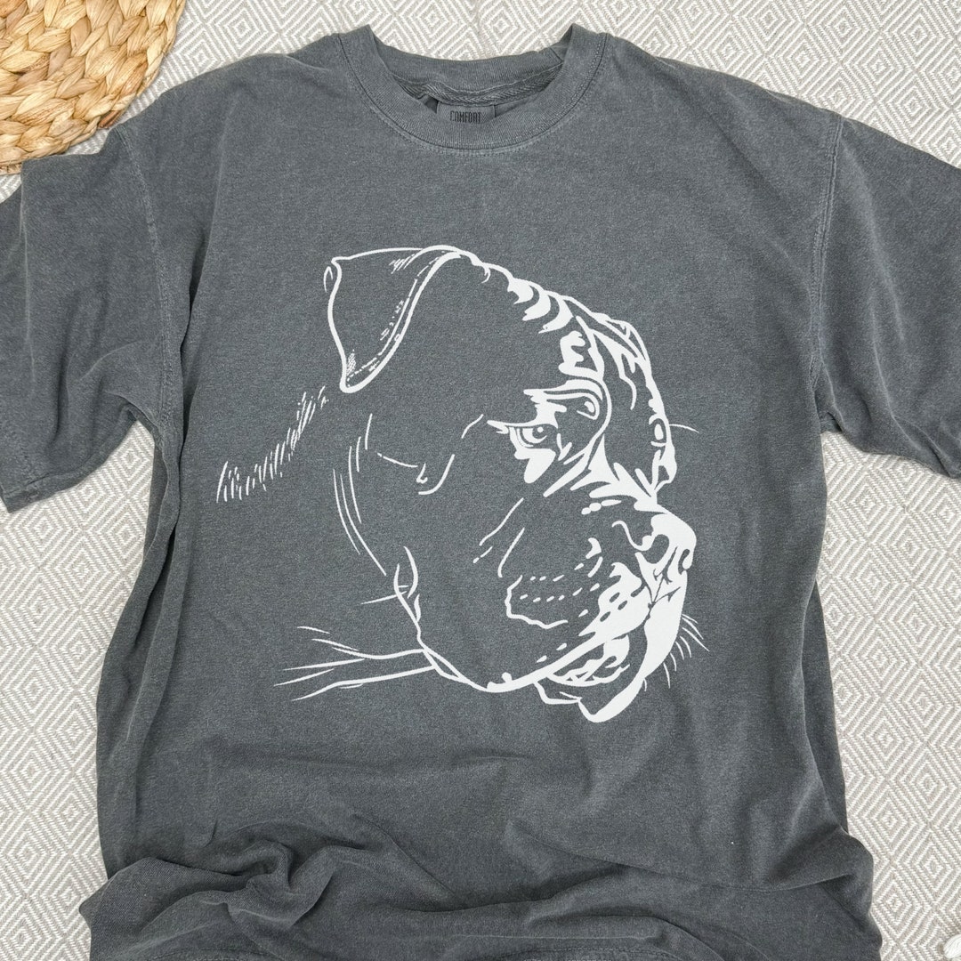 Cane Corso Face Shirt - Cane Corso With Line Art Peeking Out From ...