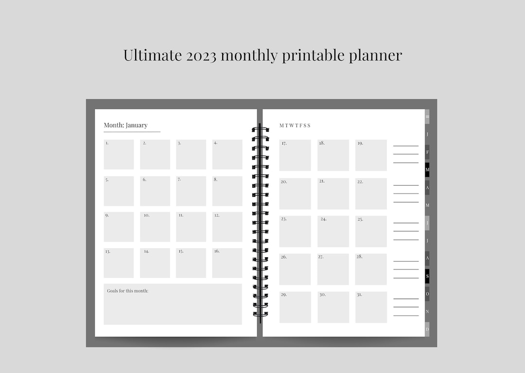 Ultimate 2023 Monthly Printable Planner, PDF Journal for Good Notes ...