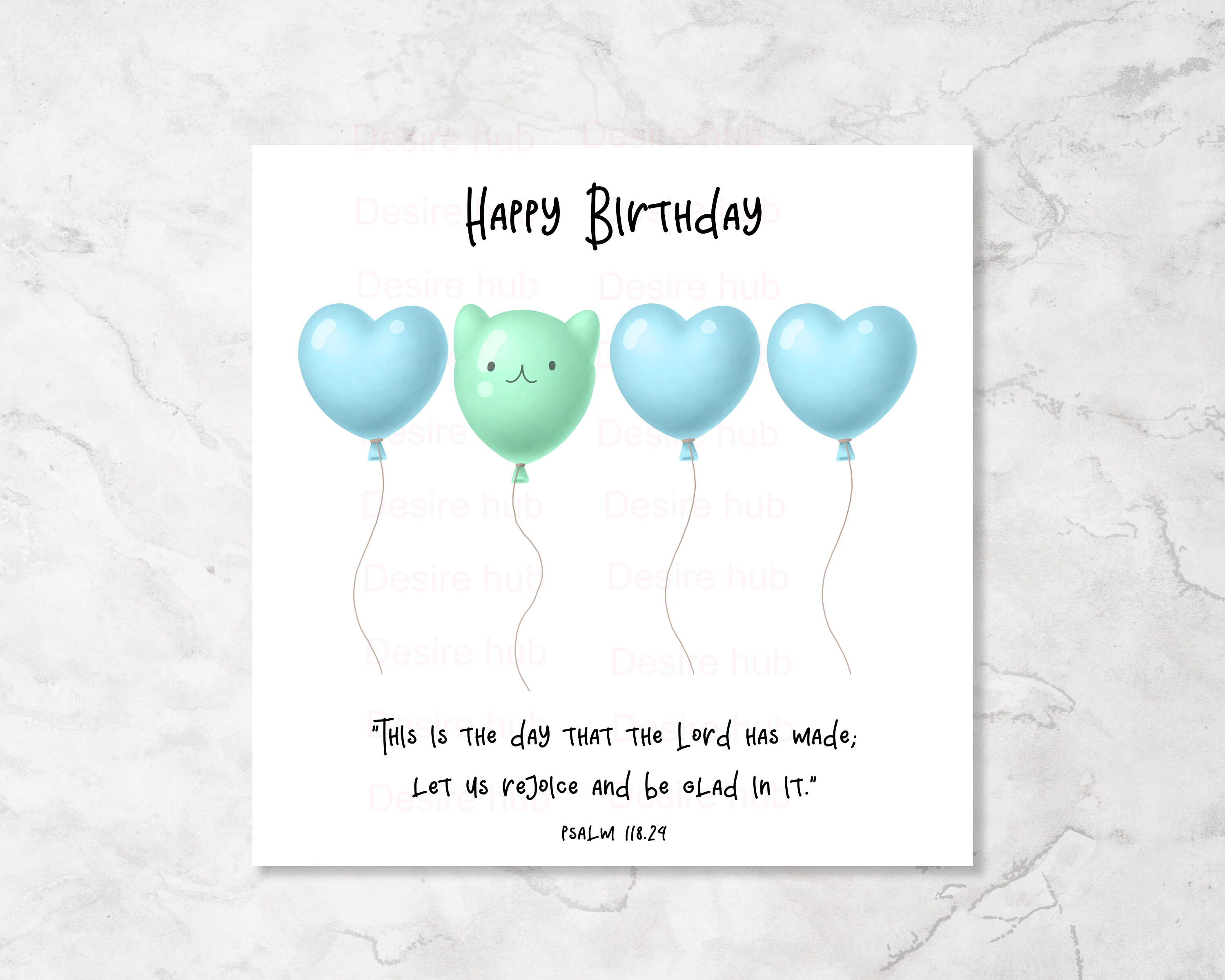 Christian Birthday Card - Bible Verse Psalms 118.24 - Kids Christian ...