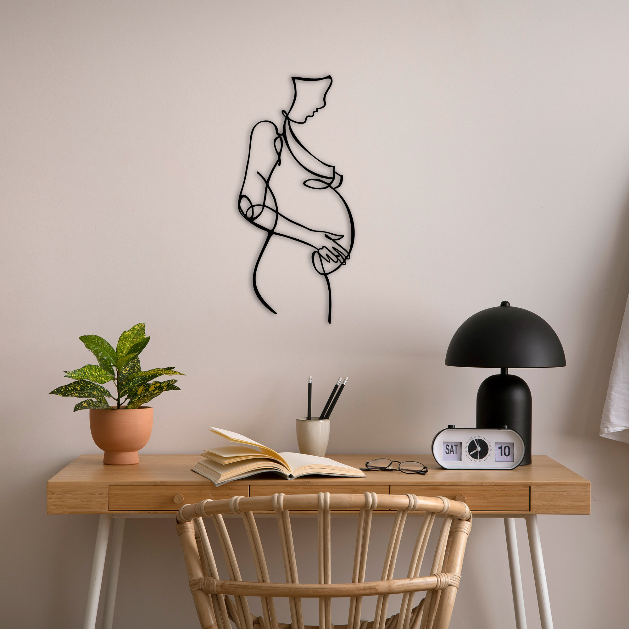 Pregnant Woman Metal Wall Decor Pregnant Woman Line Art - Etsy
