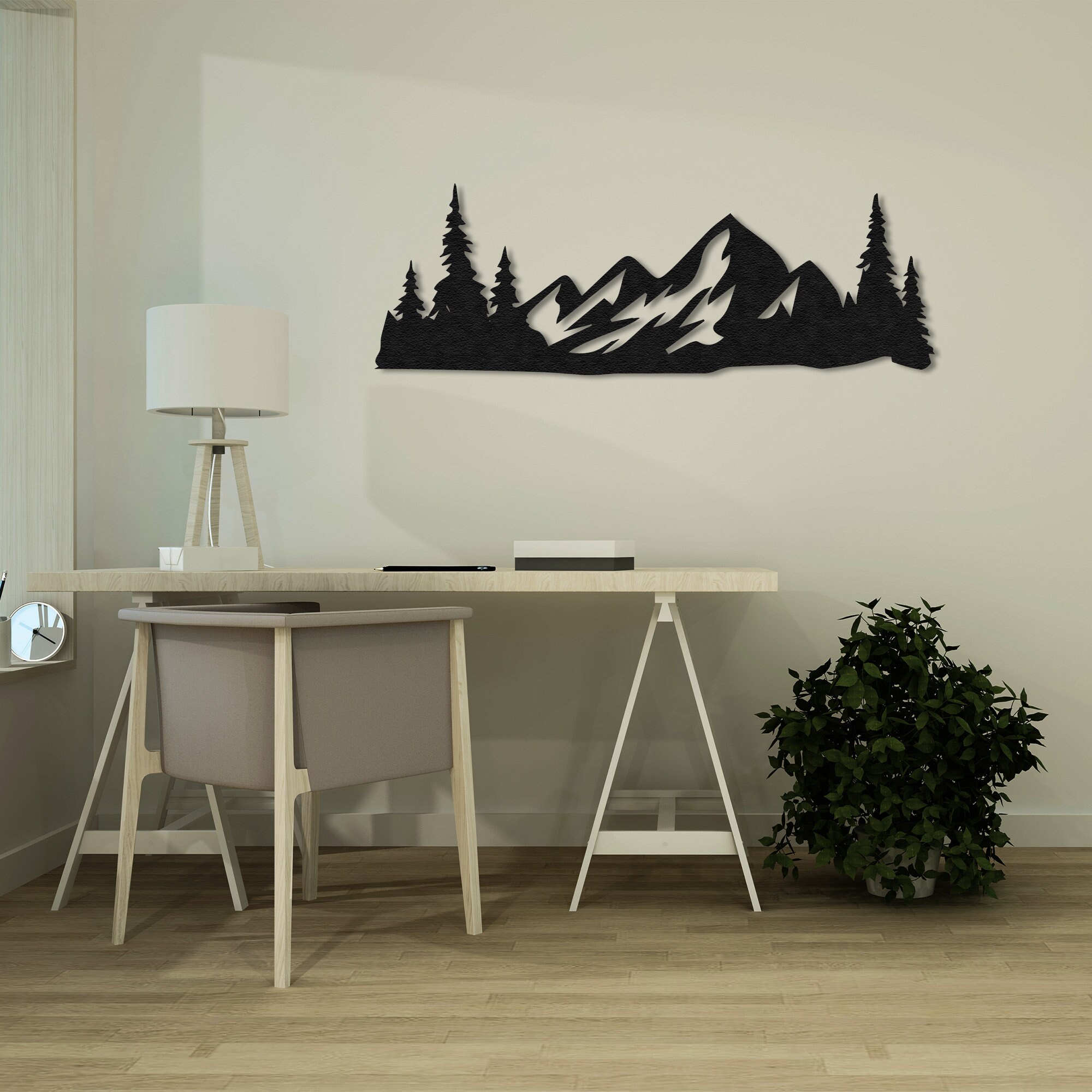 Nature Mountain Metal Wall Art Mountain Forest Metal Wall - Etsy