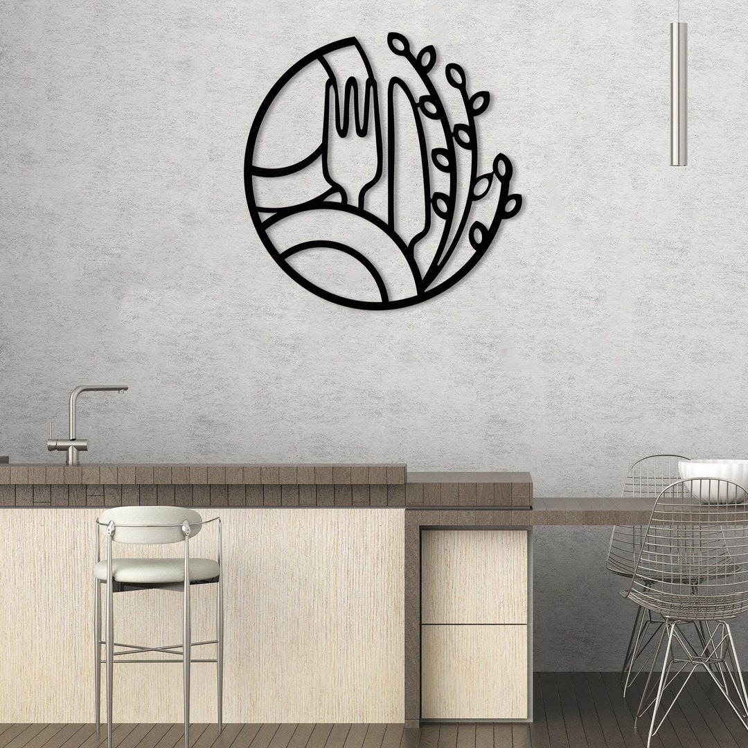 Metal Wall Decor, Metal Kitchen Wall Decor, Metal Cutlery Wall Decor ...