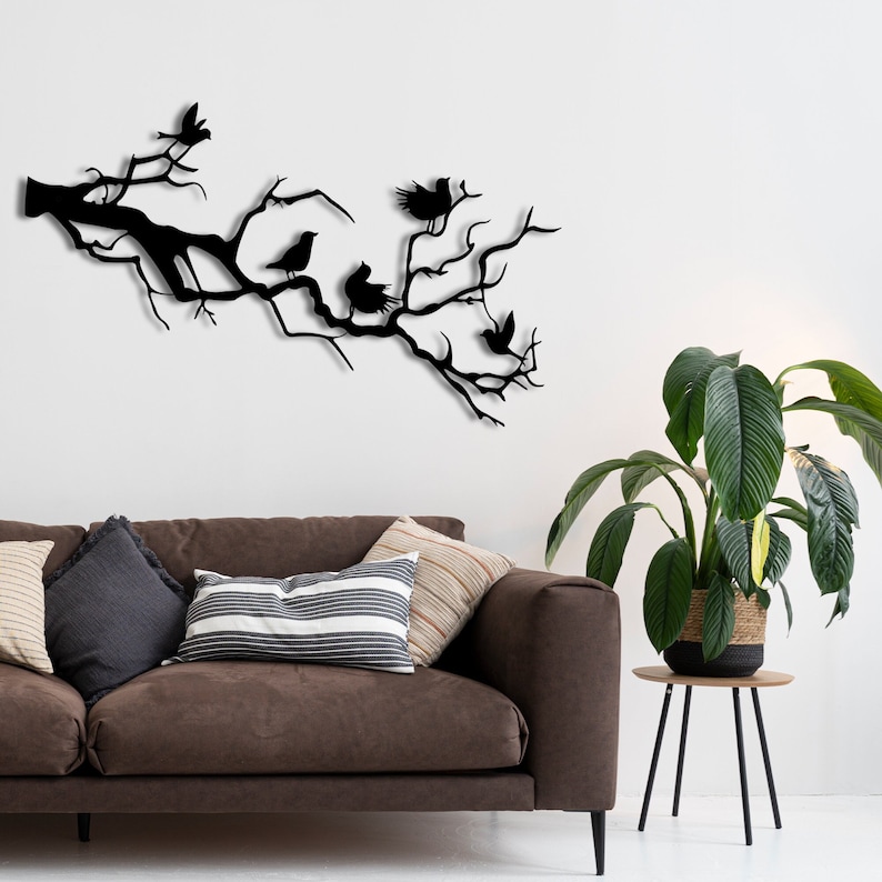 Metal Wall Decor, Metal Birds Wall Art, Birds on Branch, Birds Metal ...
