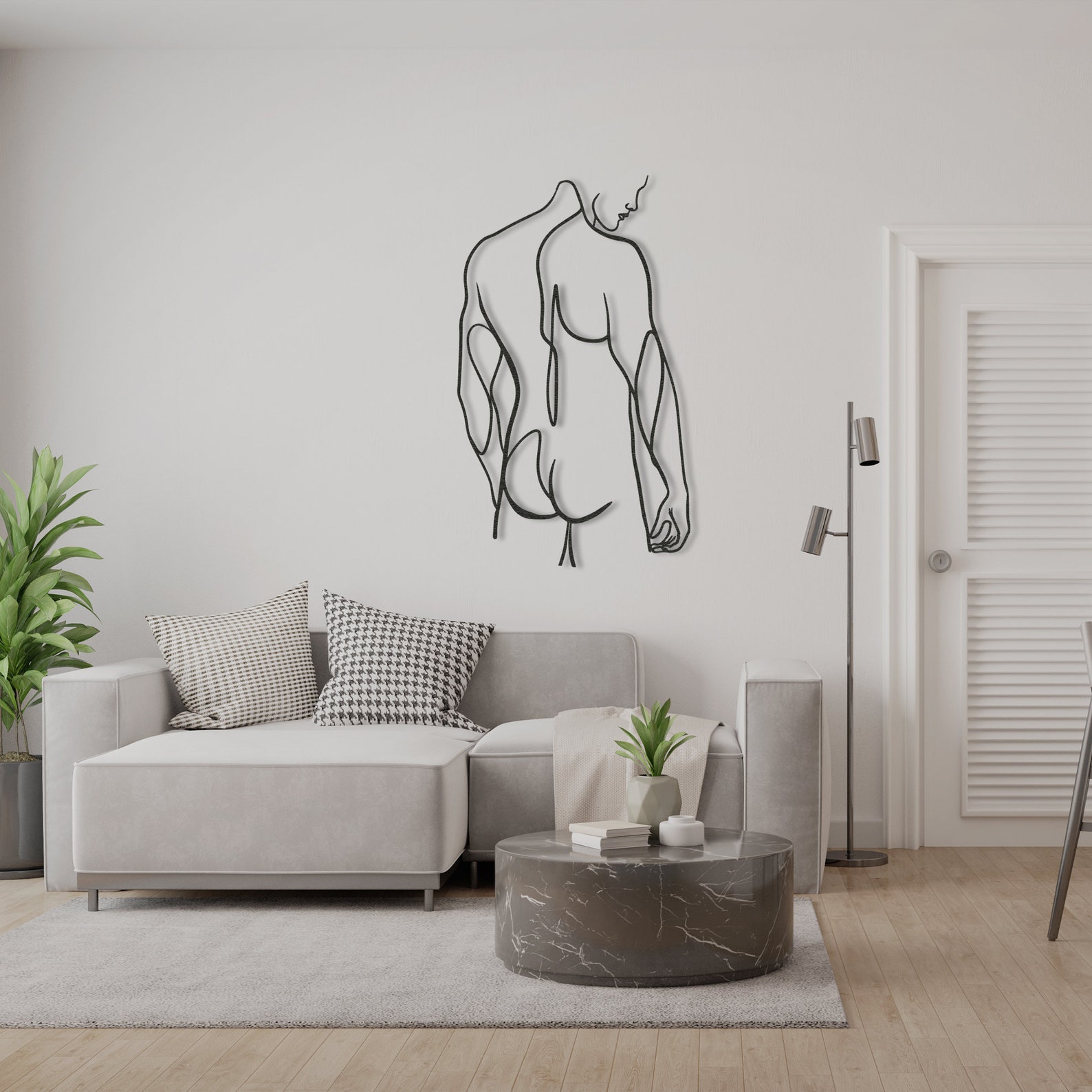 Metal Wall Decor, Line Wall Art, Metal Naked Men Wall Decor, Nu Men ...