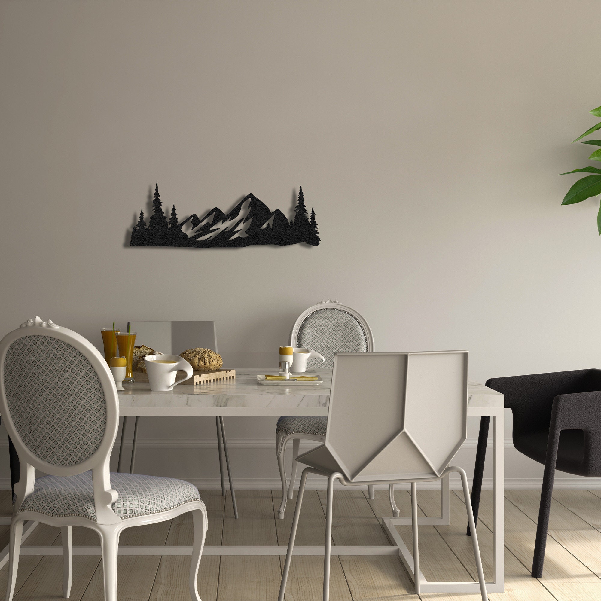 Nature Mountain Metal Wall Art Mountain Forest Metal Wall - Etsy