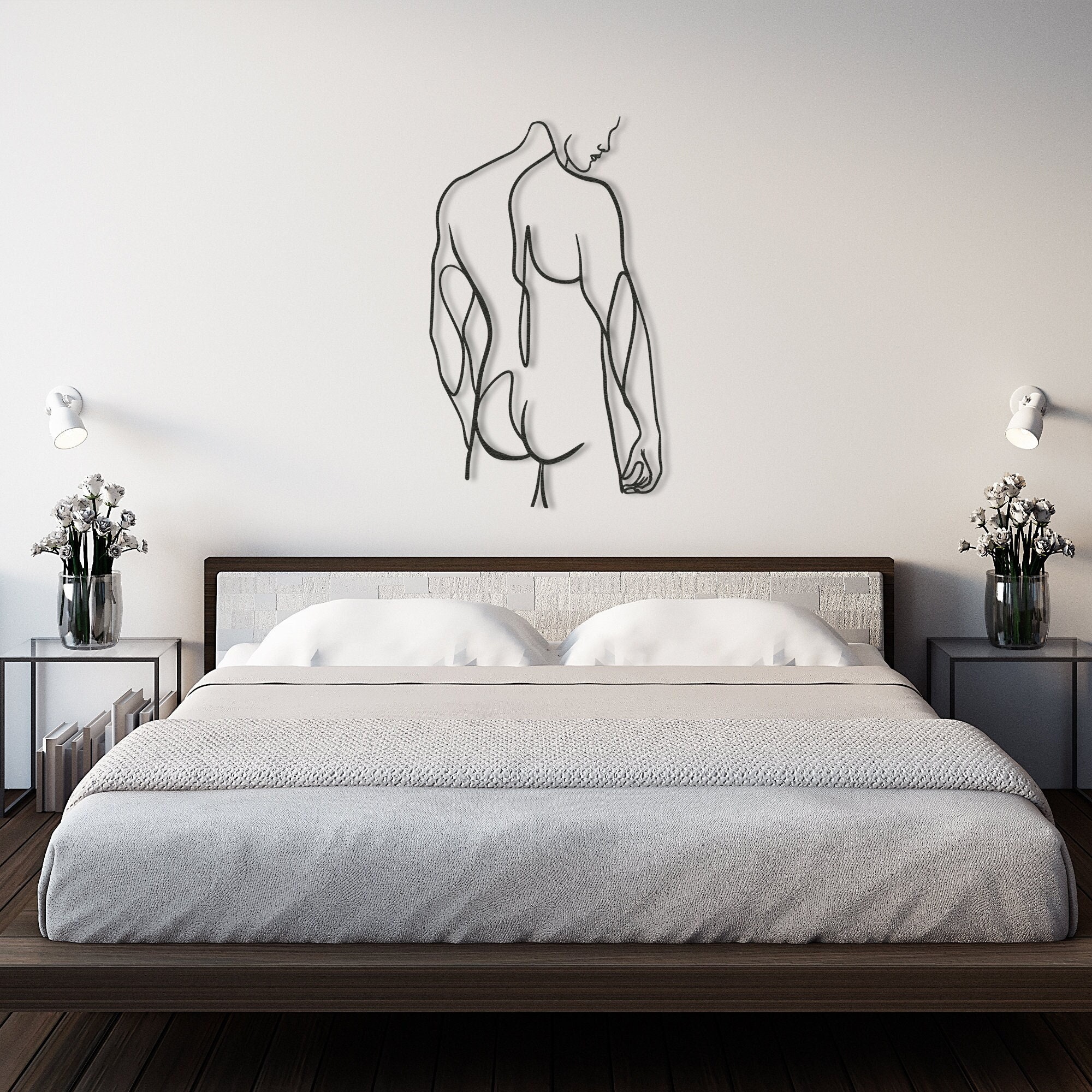 Metal Wall Decor, Line Wall Art, Metal Naked Men Wall Decor, Nu Men ...