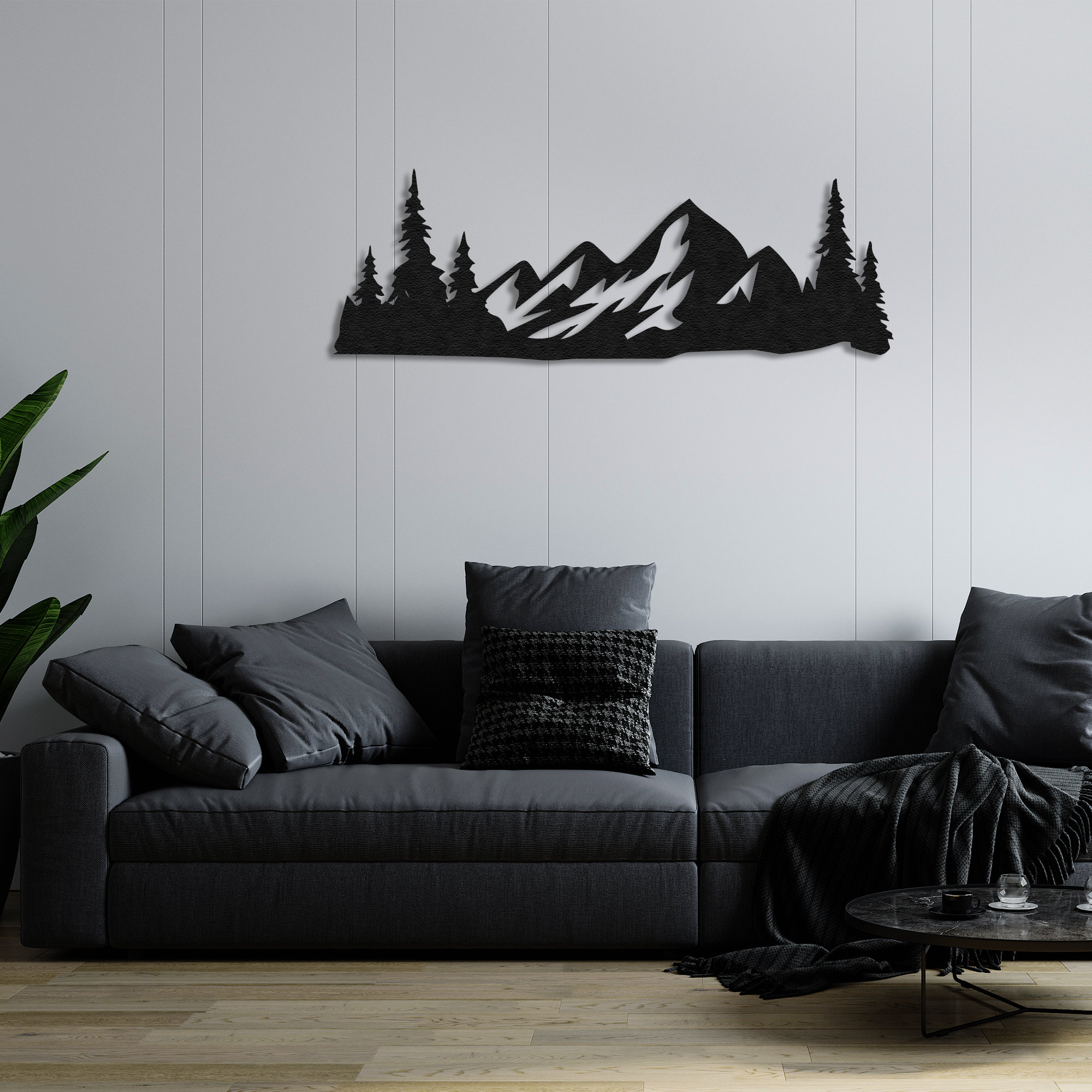 Nature Mountain Metal Wall Art Mountain Forest Metal Wall - Etsy