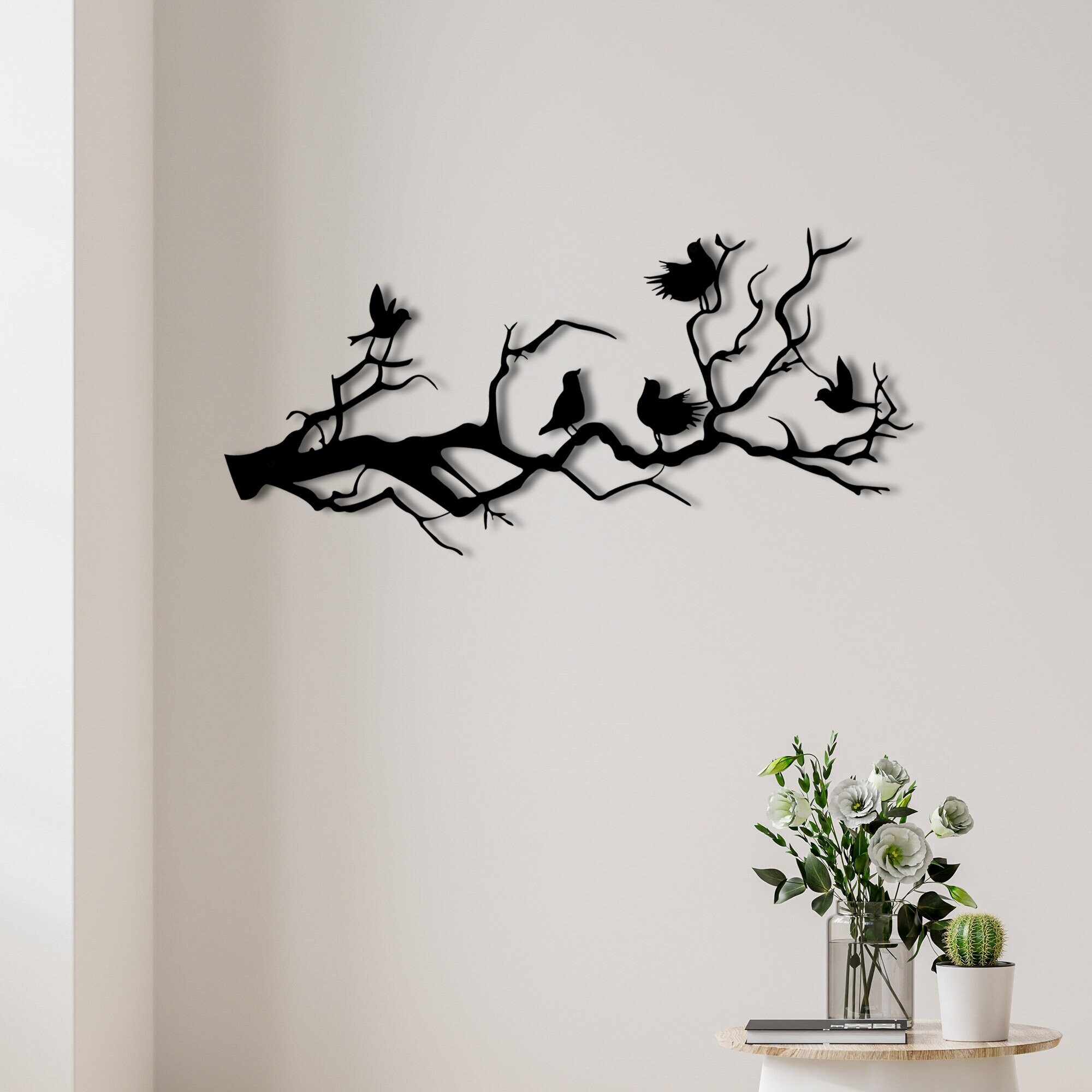 Metal Wall Decor, Metal Birds Wall Art, Birds on Branch, Birds Metal ...