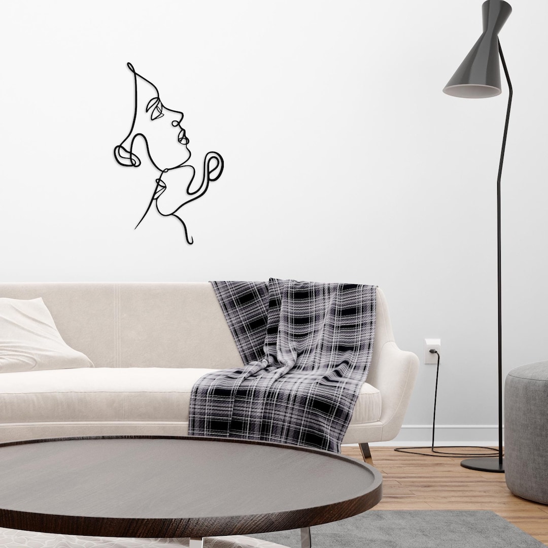 Line Wall Art, Metal Wall Decor, Metal Lovers Wall Decor, Women and Men ...