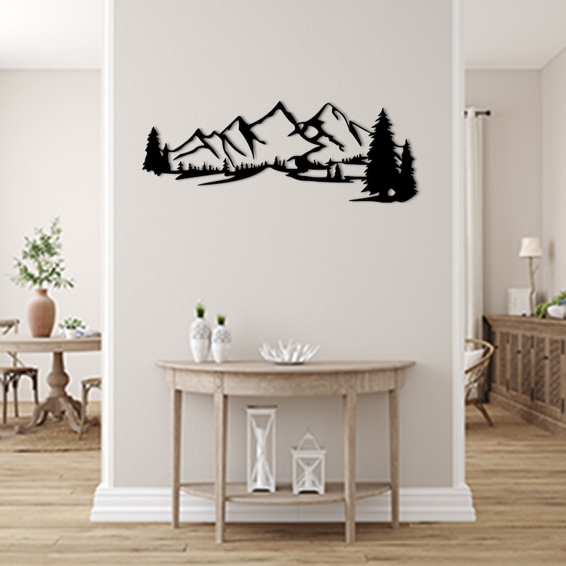 Wanddeko Berge Metall