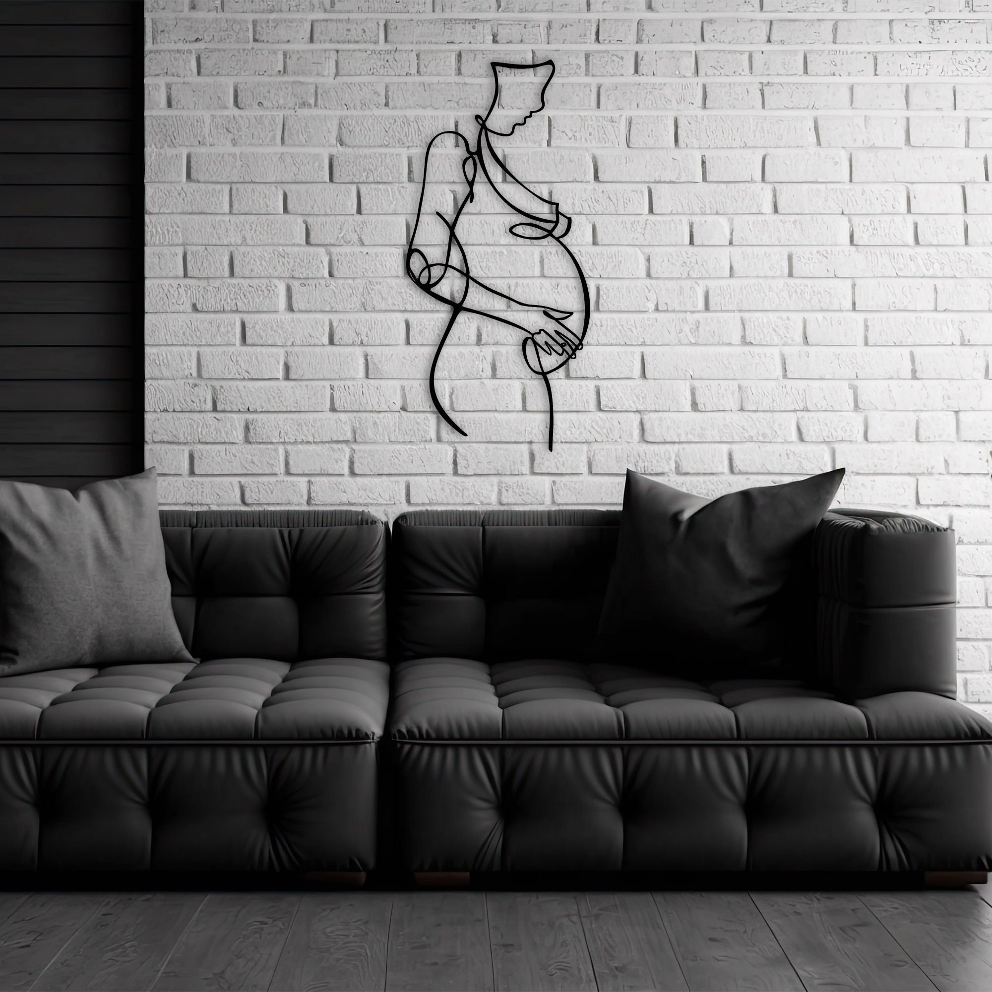 Pregnant Woman Metal Wall Decor Pregnant Woman Line Art - Etsy