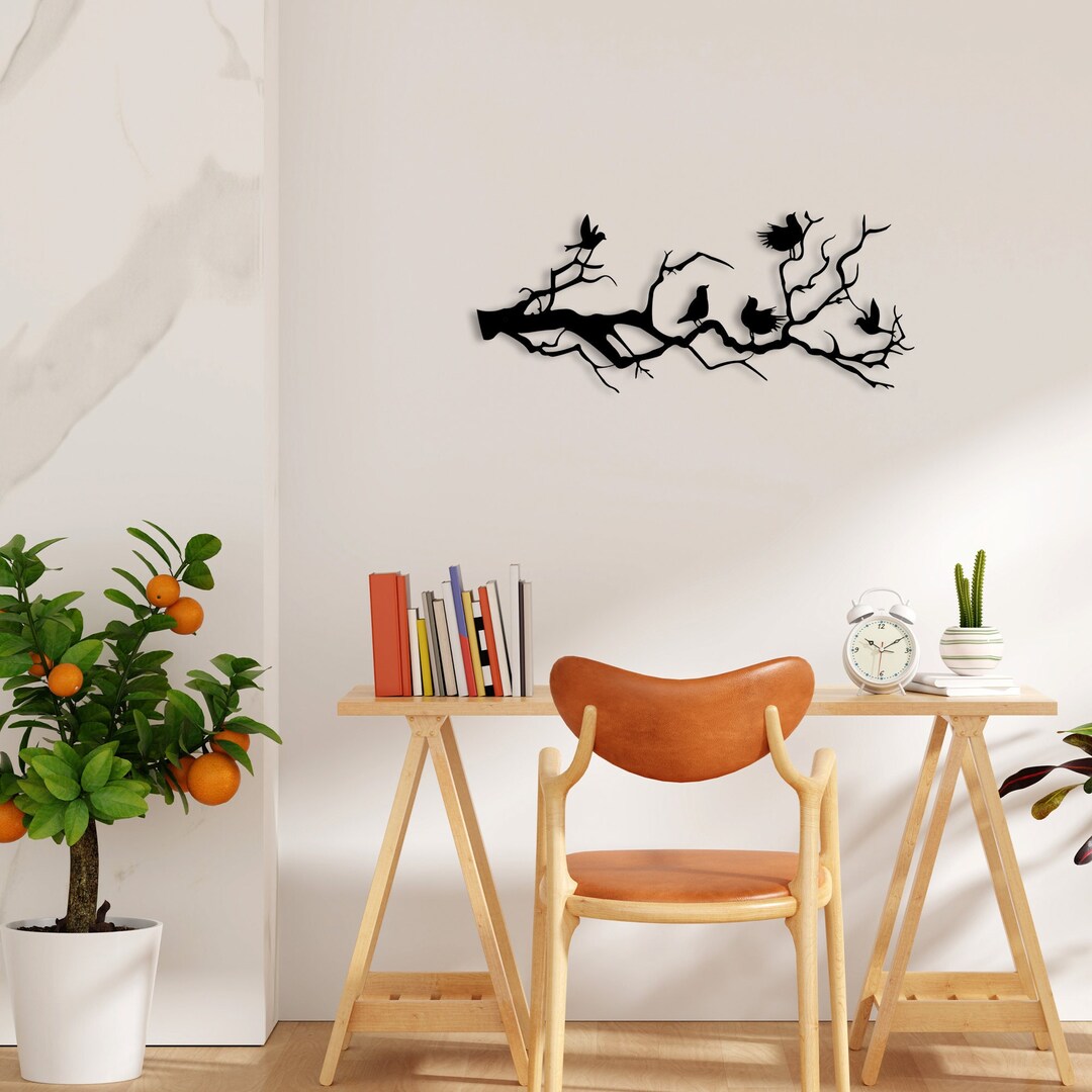 Metal Wall Decor, Metal Birds Wall Art, Birds on Branch, Birds Metal ...
