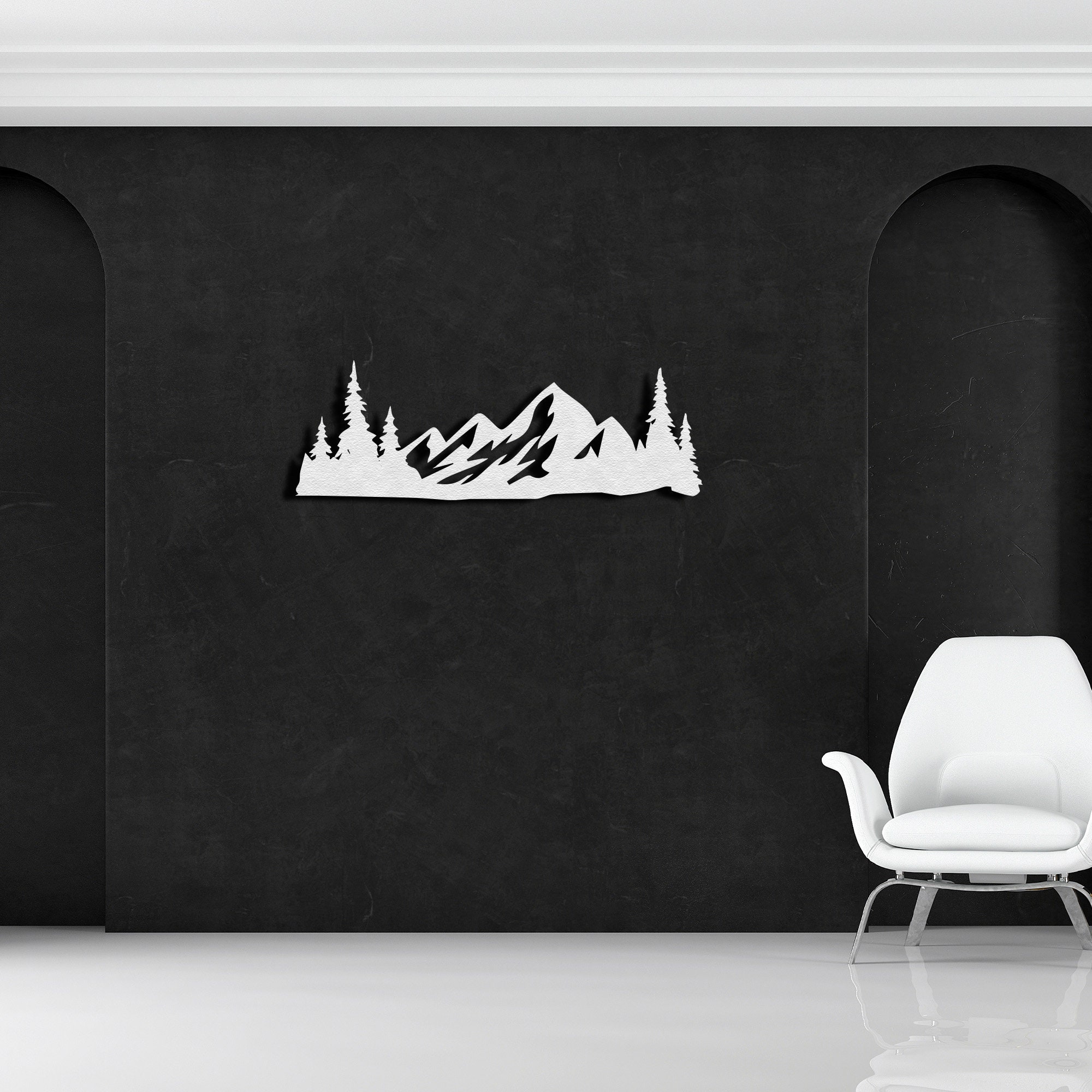 Nature Mountain Metal Wall Art Mountain Forest Metal Wall - Etsy