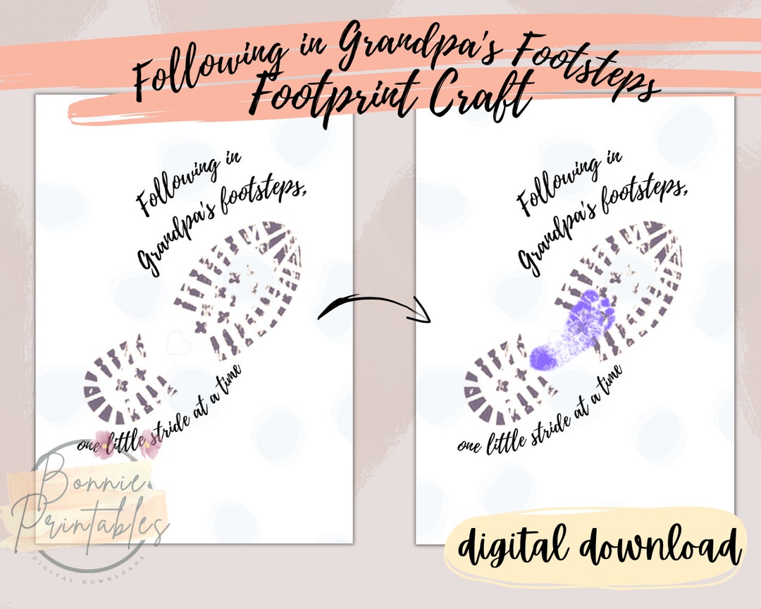 Following in Grandpa's Footsteps Digital Art, Fathers Day Personalised ...