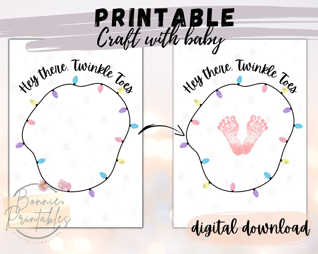 Printable Craft With Baby, Festive DIY Digital Print, Hey There Twinkle ...