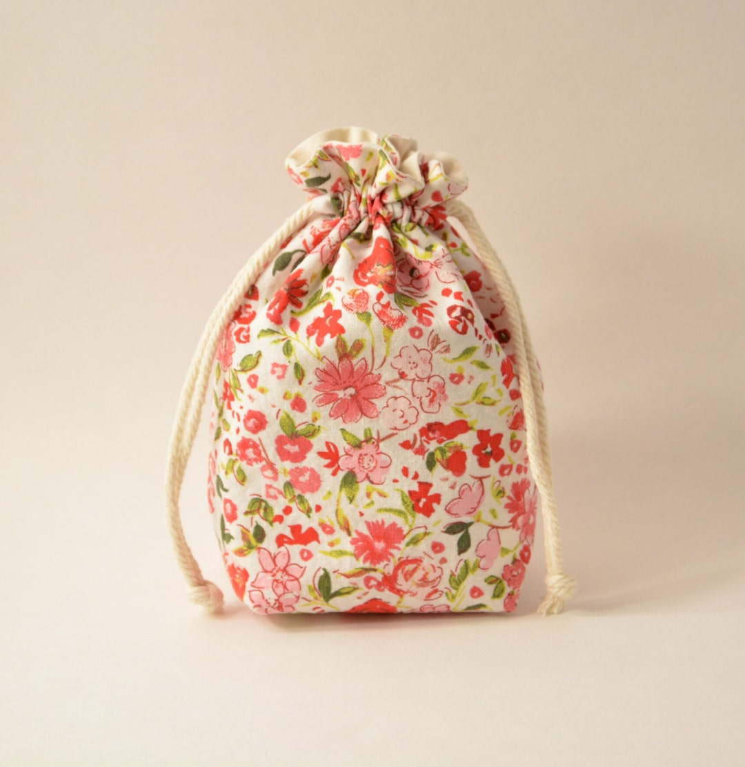 Cotton Floral Drawstring Gift Bag Handmade Drawstring Bag - Etsy