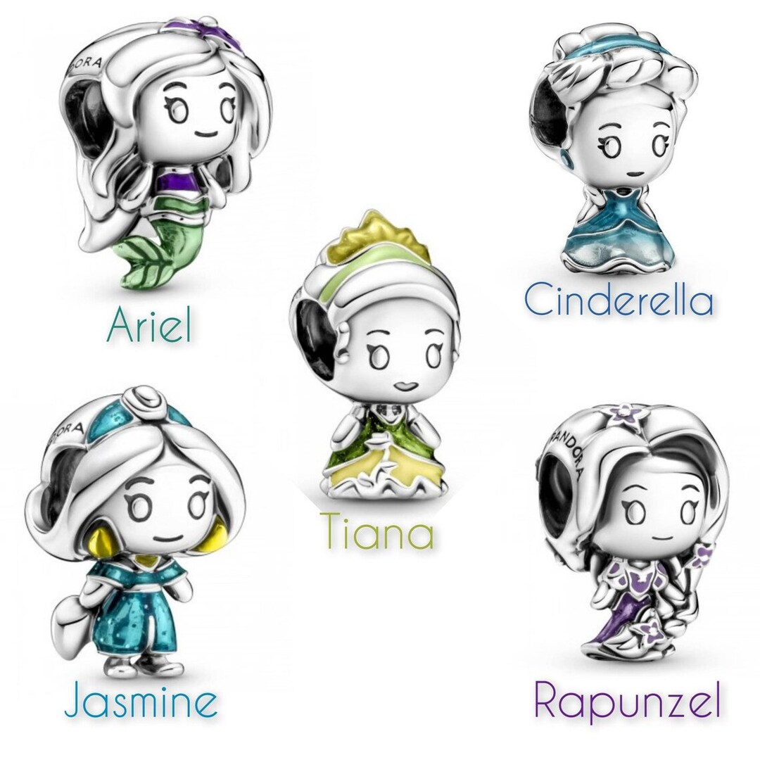 Disney Princess Ariel Cinderella Tiana Jasmine Rapunzel Charm - Etsy UK