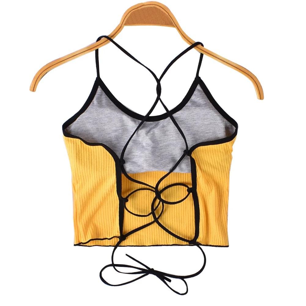 Women Halter Tops Backless Crop Tops | Padded Cotton Crop Tops | Women ...