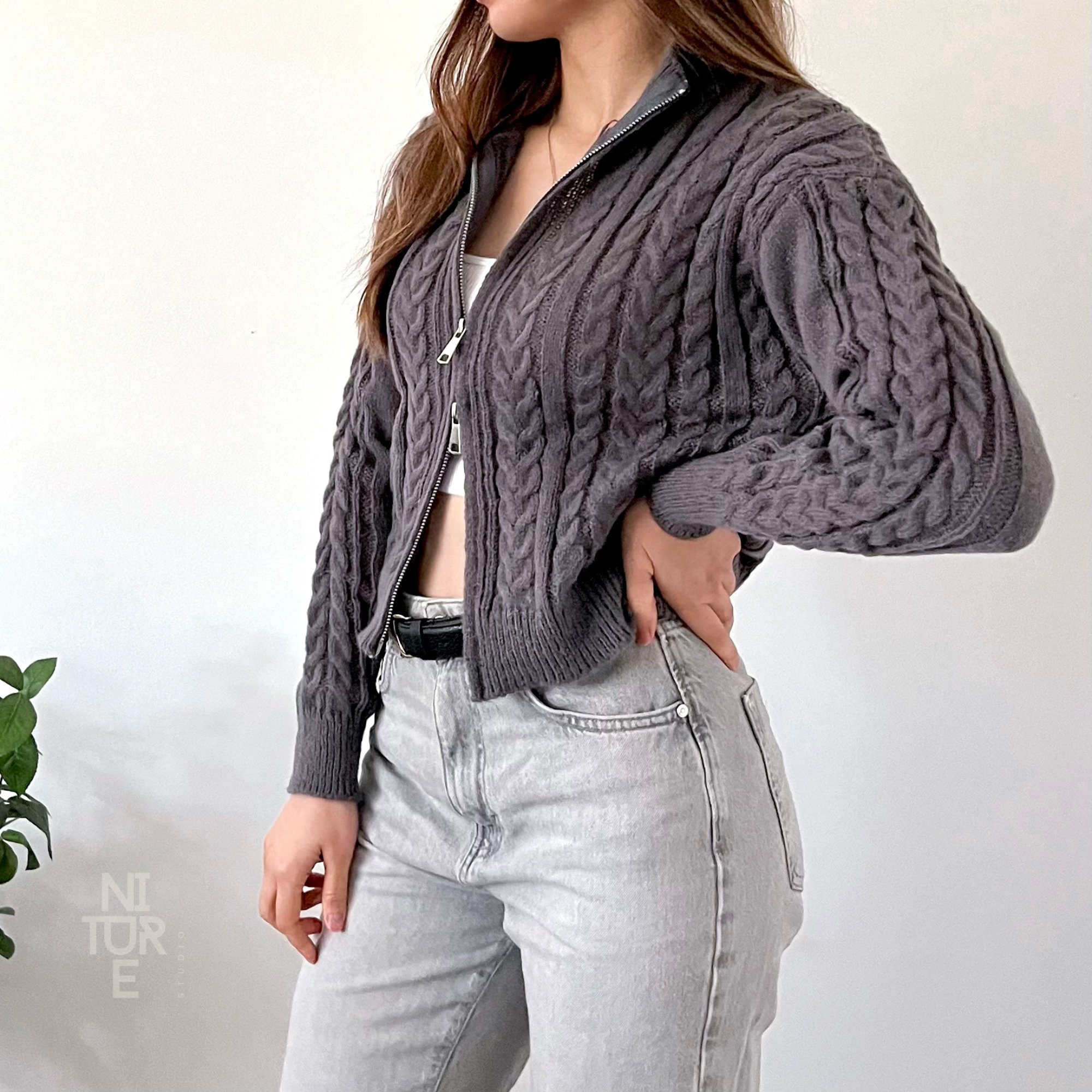 Fall Winter Korean Vintage Double Zipper Sweaters | Women's Solid Color ...