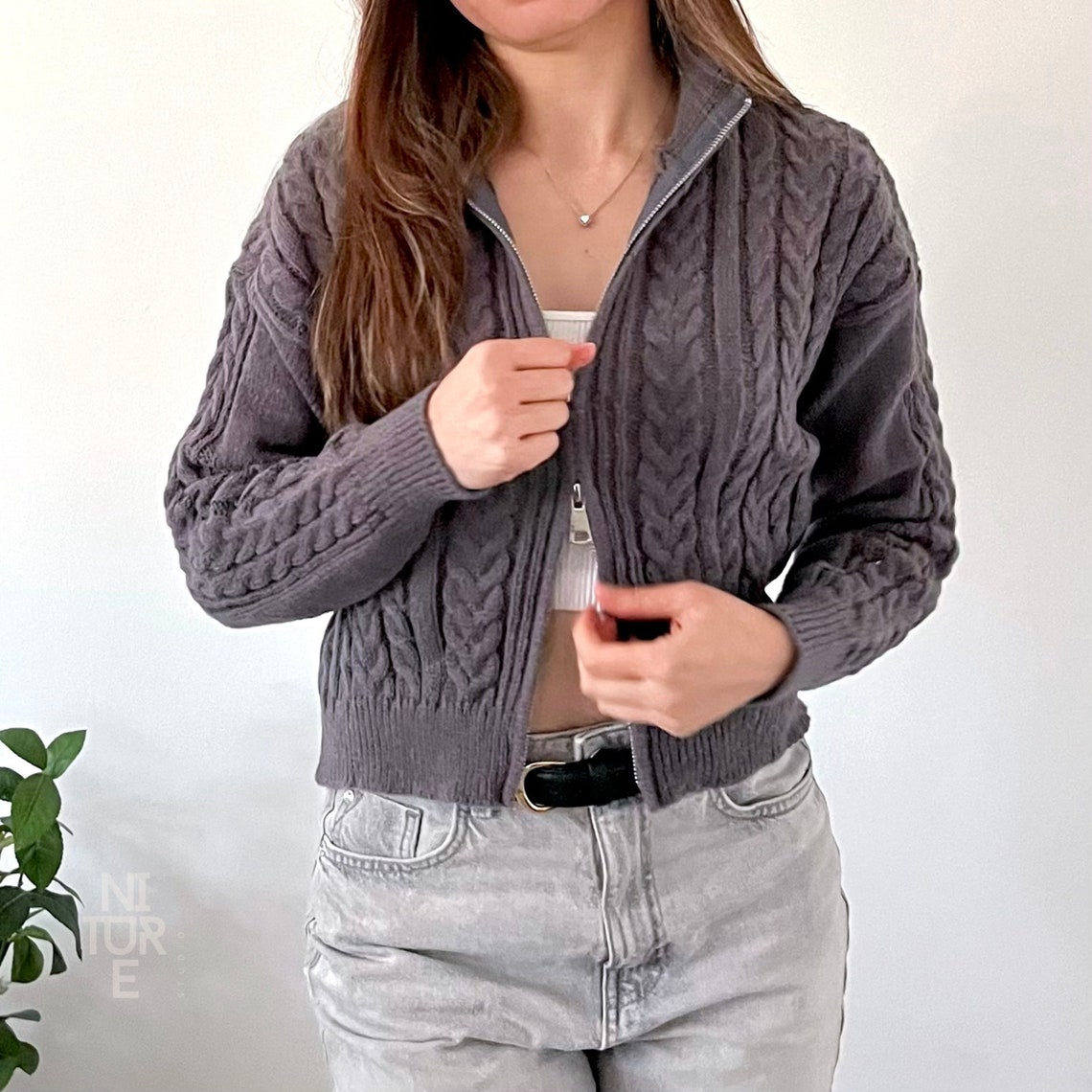 Fall Winter Korean Vintage Double Zipper Sweaters | Women's Solid Color ...