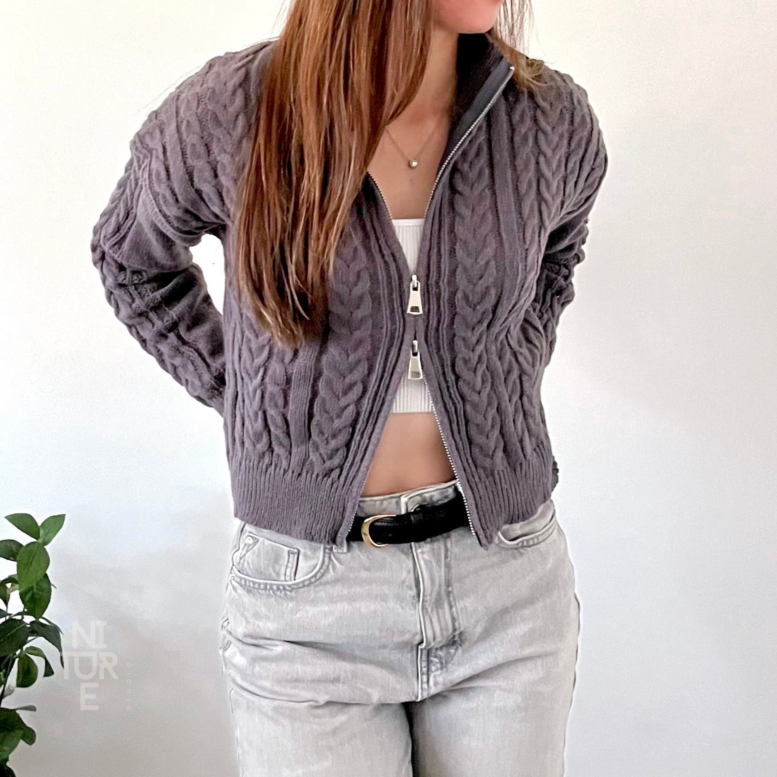 Fall Winter Korean Vintage Double Zipper Sweaters | Women's Solid Color ...