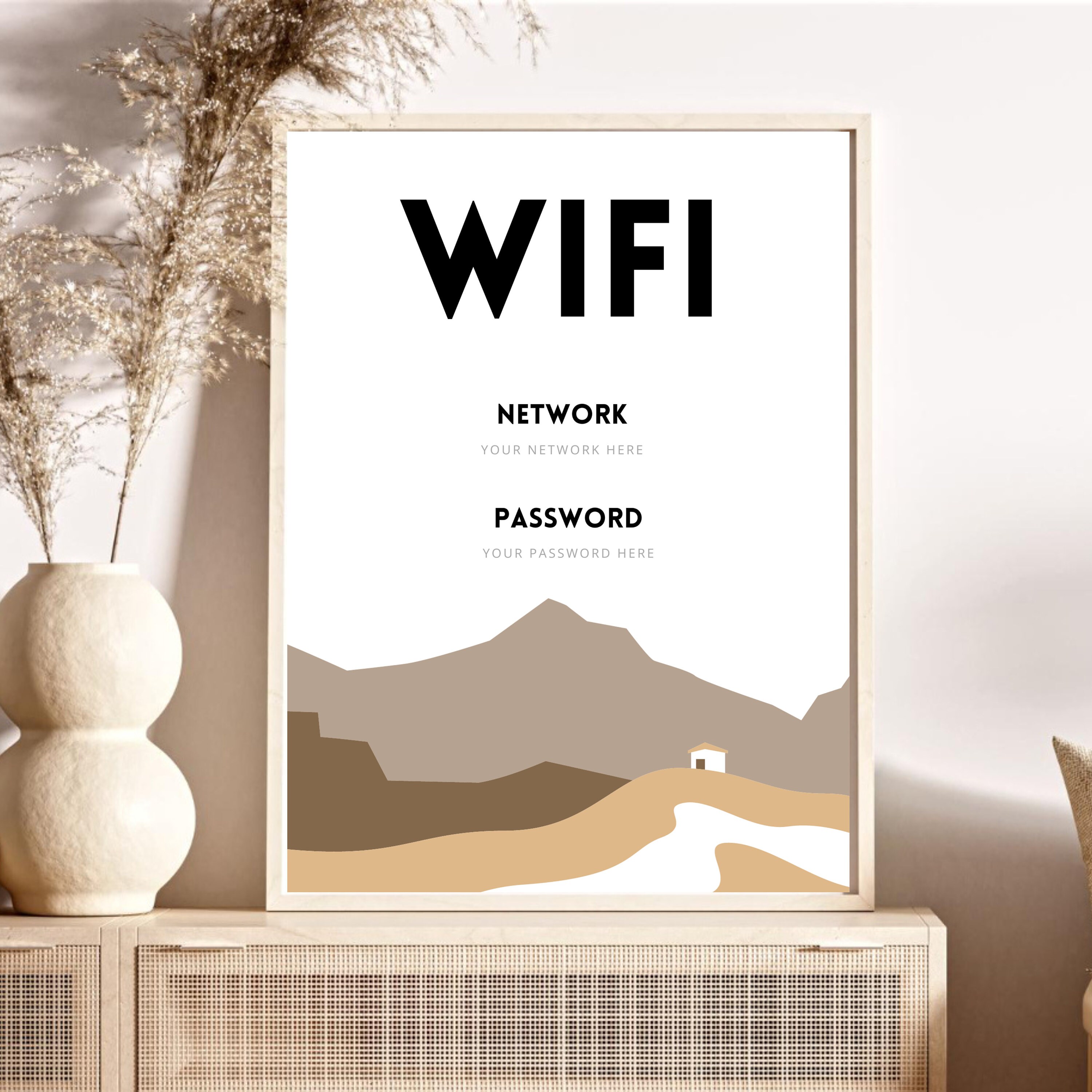 Wifi Password Sign Editable Wifi Sign Template Wifi Password - Etsy