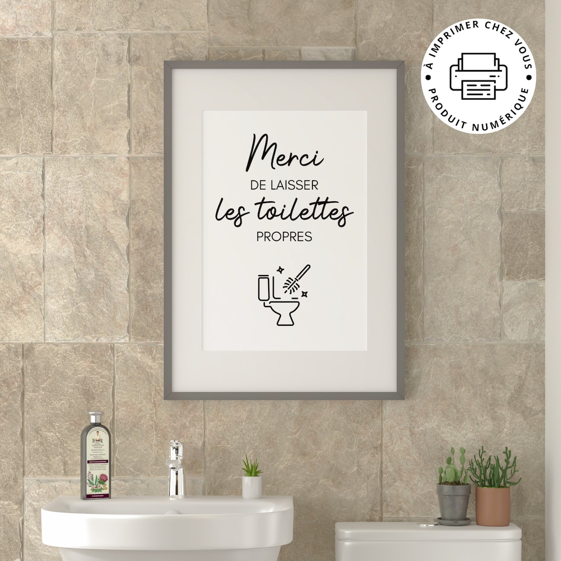 Affiche WC à imprimer : "Merci de laisser les toilettes propres ...