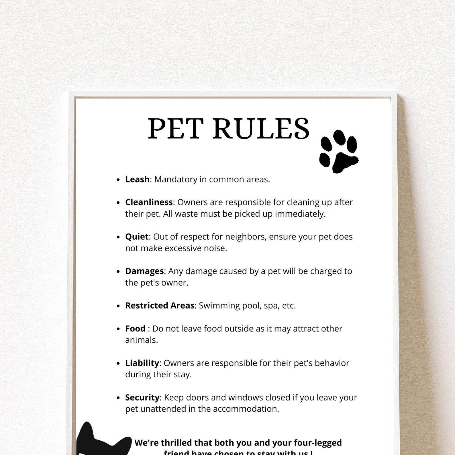 AIRBNB Canva Template, Pet Rules Sign, Airbnb Pet Rules, Canva Template ...
