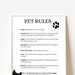 AIRBNB Canva Template, Pet Rules Sign, Airbnb Pet Rules, Canva Template ...