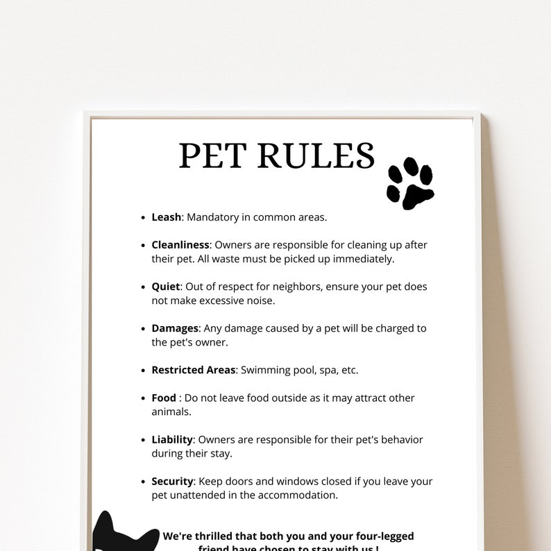 AIRBNB Canva Template, Pet Rules Sign, Airbnb Pet Rules, Canva Template ...
