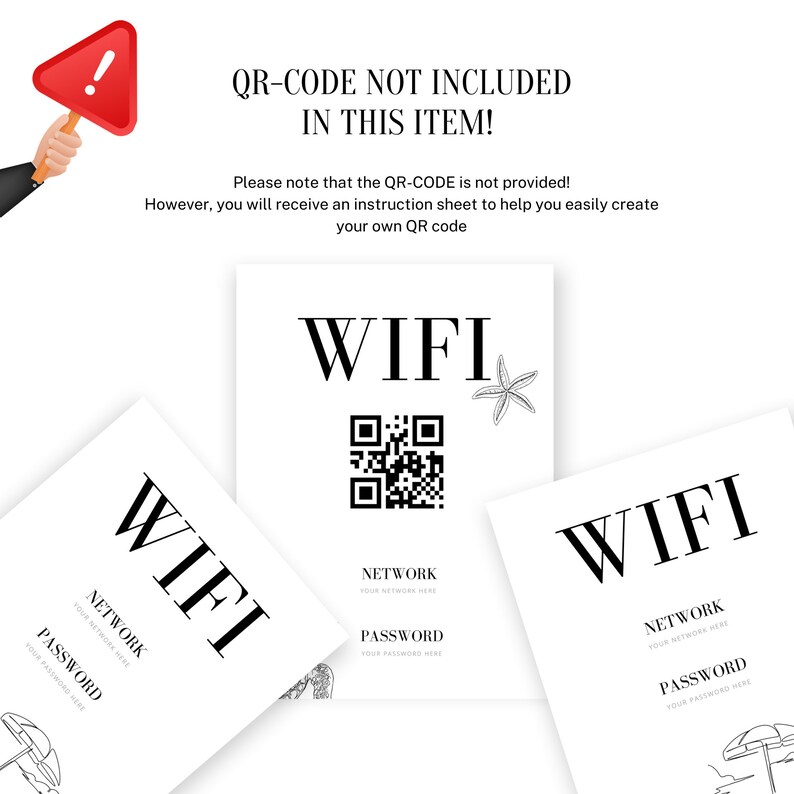 Wifi Password Sign Editable Wifi Sign Template Wifi Password - Etsy