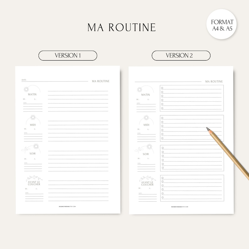 Daily Schedule to Print A5 and A4, Morning, Noon, Evening and Bedtime Routine, Home Planner ...