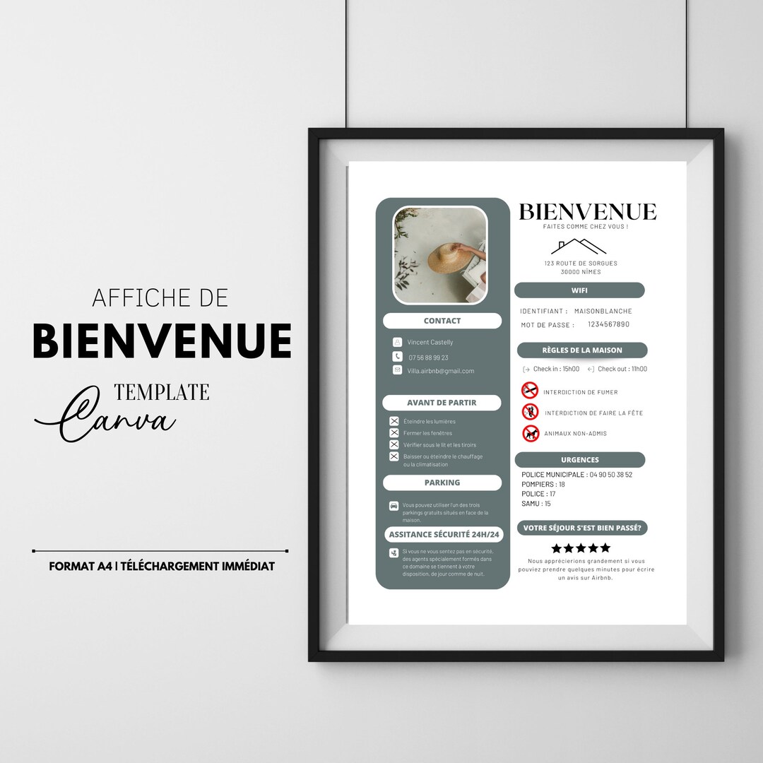 French Welcome Poster Welcome Sign French Sign Canva - Etsy